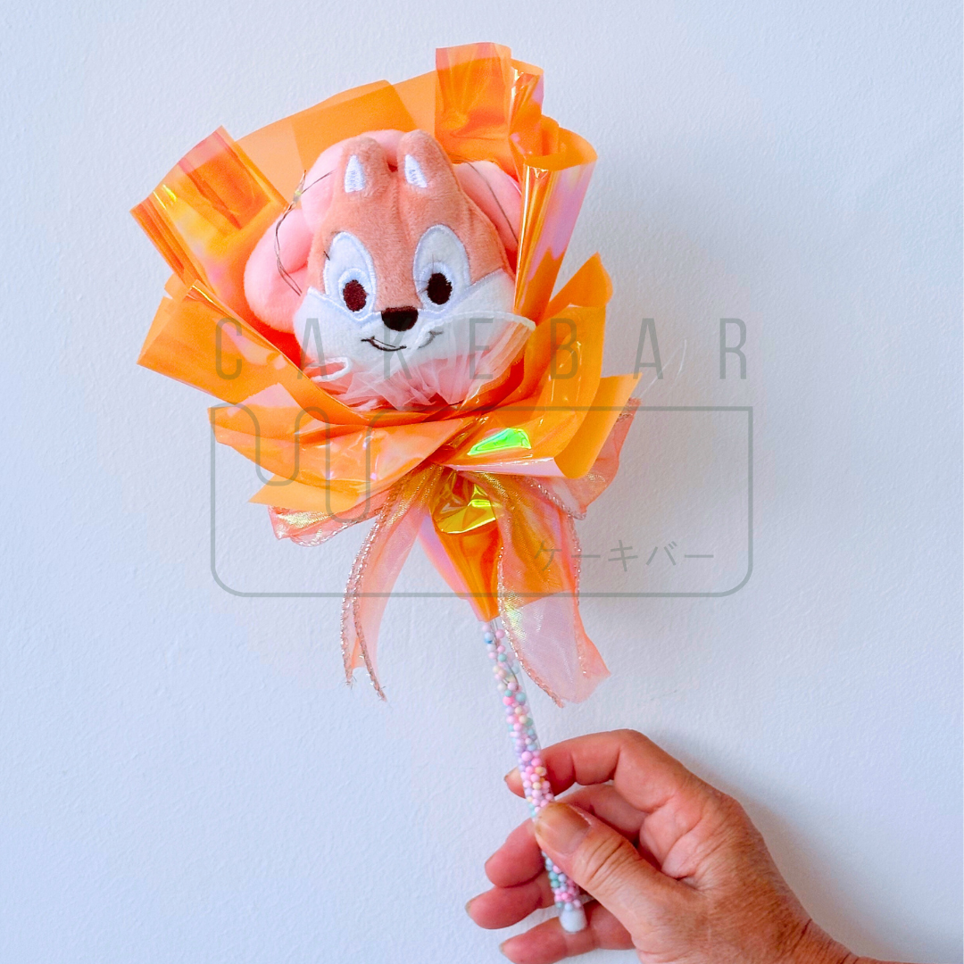 Chipmunk Plush Flower (Yellow, Small) – Cute Soft Gift – CAKEBAR.COM.SG